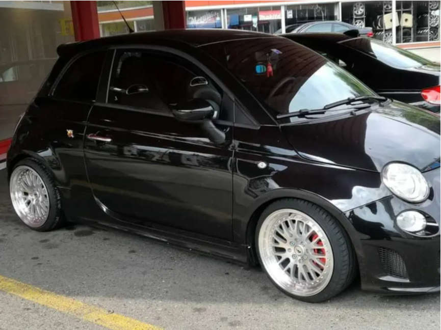 2012 Fiat 500 with 17x8 35 Japan Racing Jr10 and 195/40R17 Hankook ...