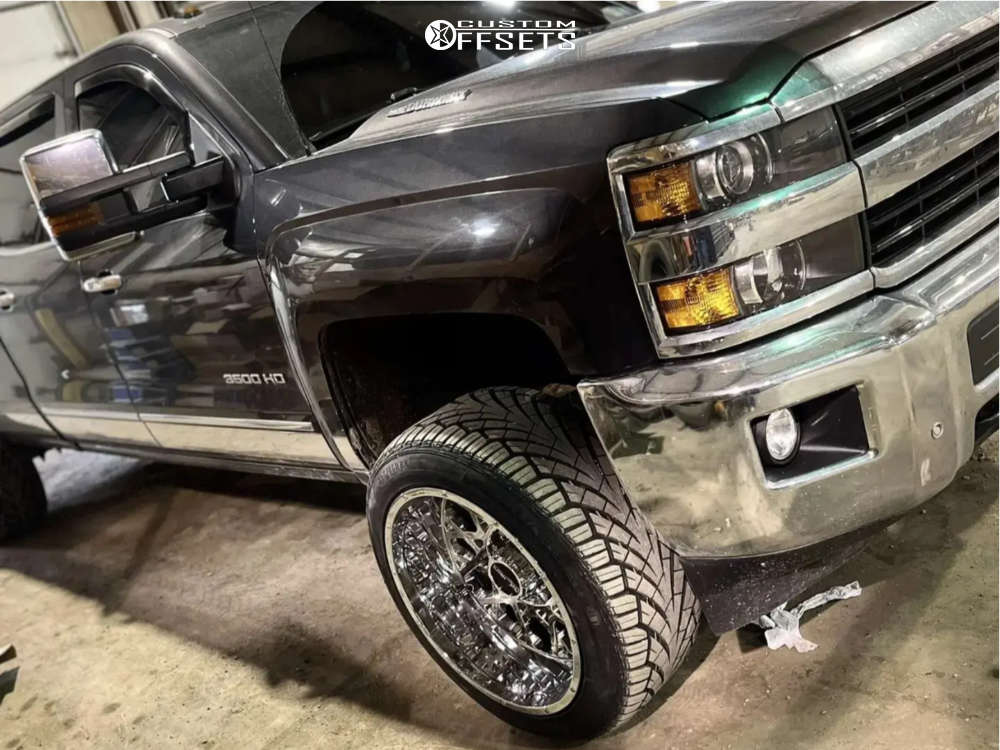 2016 Chevrolet Silverado 3500 HD with 22x12 -51 Vision Rocker and 305 ...