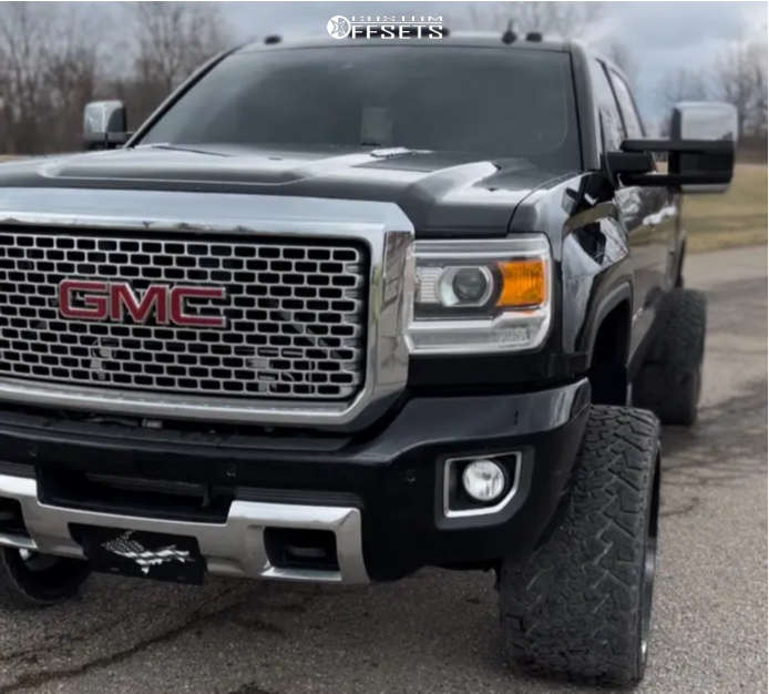2016 GMC Sierra 2500 HD with 24x14 -76 Hardrock Affliction H700 and 33/ ...