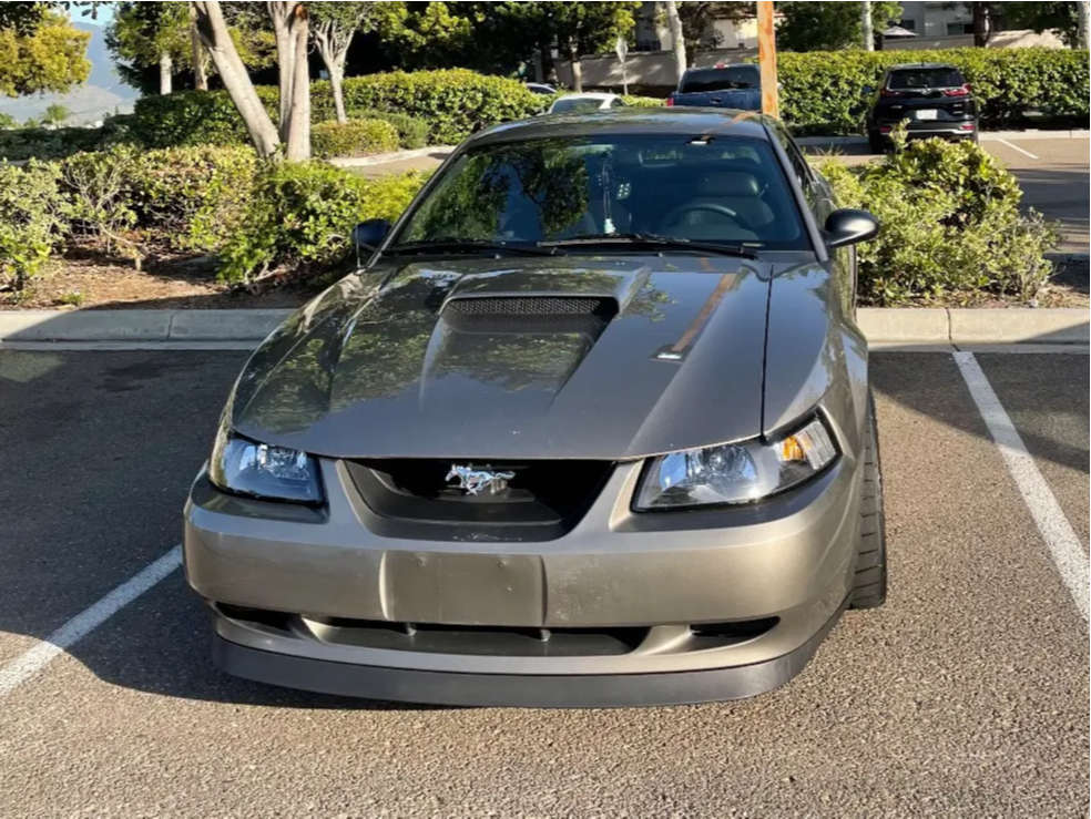 2001 Ford Mustang with 18x9.5 15 ESR CR5 and 265/35R18 Falken Azenis ...