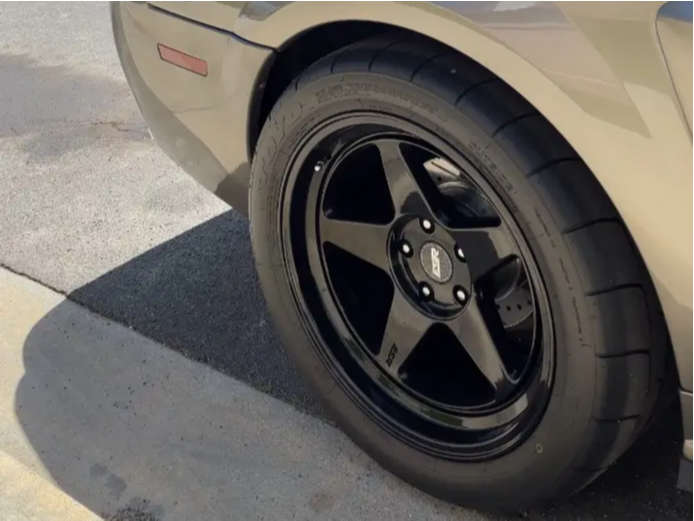 2001 Ford Mustang with 18x9.5 15 ESR CR5 and 265/35R18 Falken Azenis ...