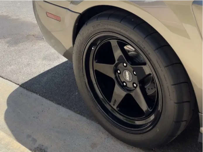 2001 Ford Mustang with 18x9.5 15 ESR CR5 and 265/35R18 Falken Azenis ...