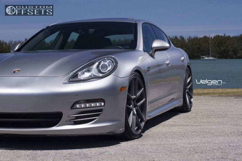 2012 Porsche Panamera with 22x9 45 Velgen VMB5 and 265/30R22 Pirelli P ...