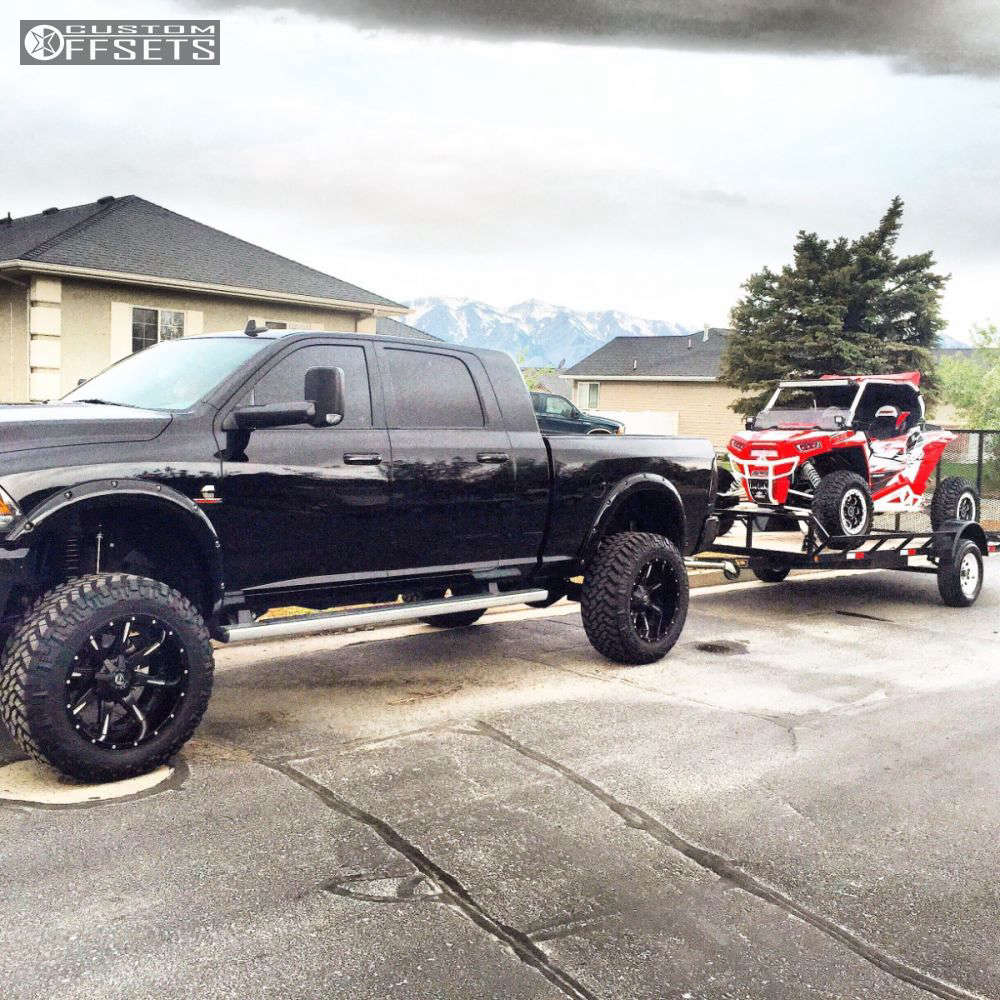 2014 Ram 3500 with 22x12 -44 Fuel Nutz and 37/13.5R22 Nitto Trail Grappler and Suspension Lift 6 ...