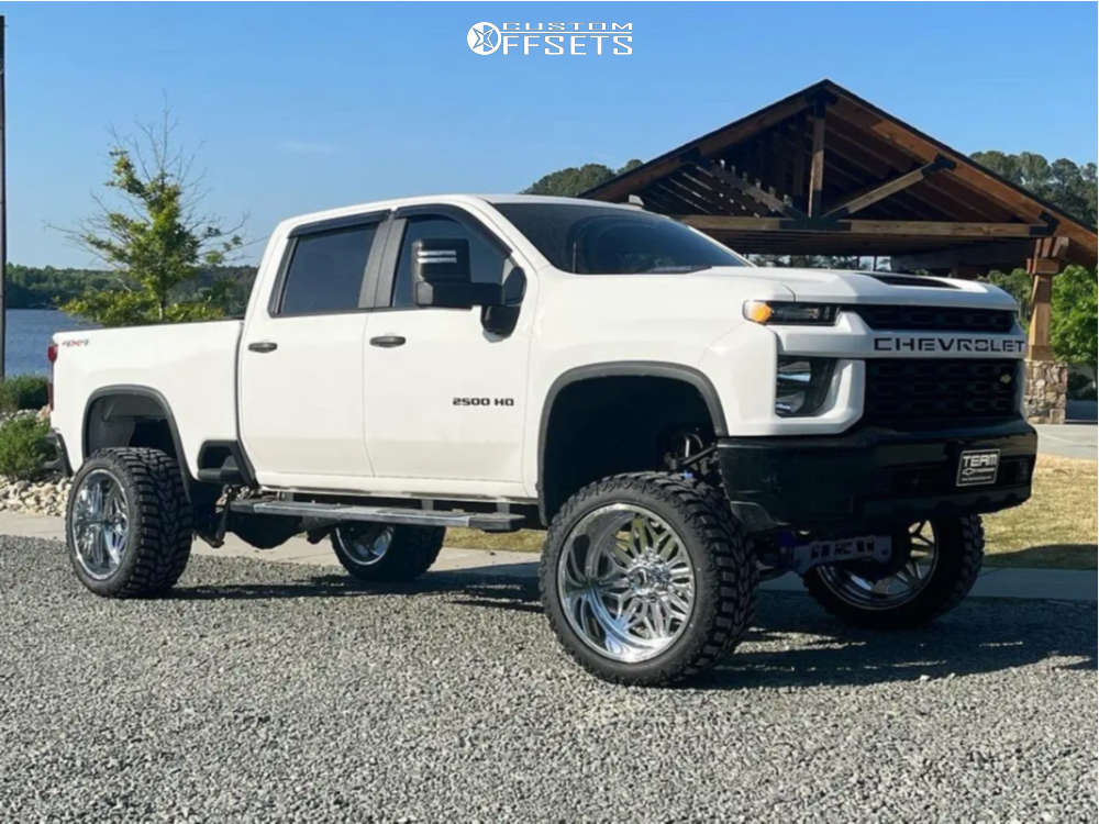 2020 Chevrolet Silverado 2500 HD with 24x14 -76 KG1 Forged Snow and 36/ ...