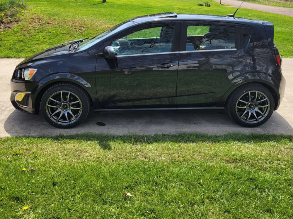 2013 Chevrolet Sonic with 17x8 35 Vors Tr4 and 225/45R17 Falken Ziex ...