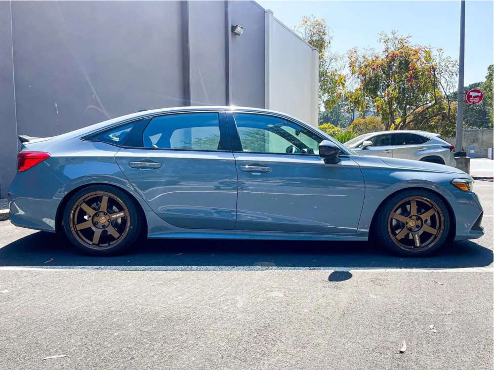 2022 Honda Civic with 18x9.5 38 Volk Te37 Saga and 255/35R18 Achilles Atr Sport 2 and Coilovers ...