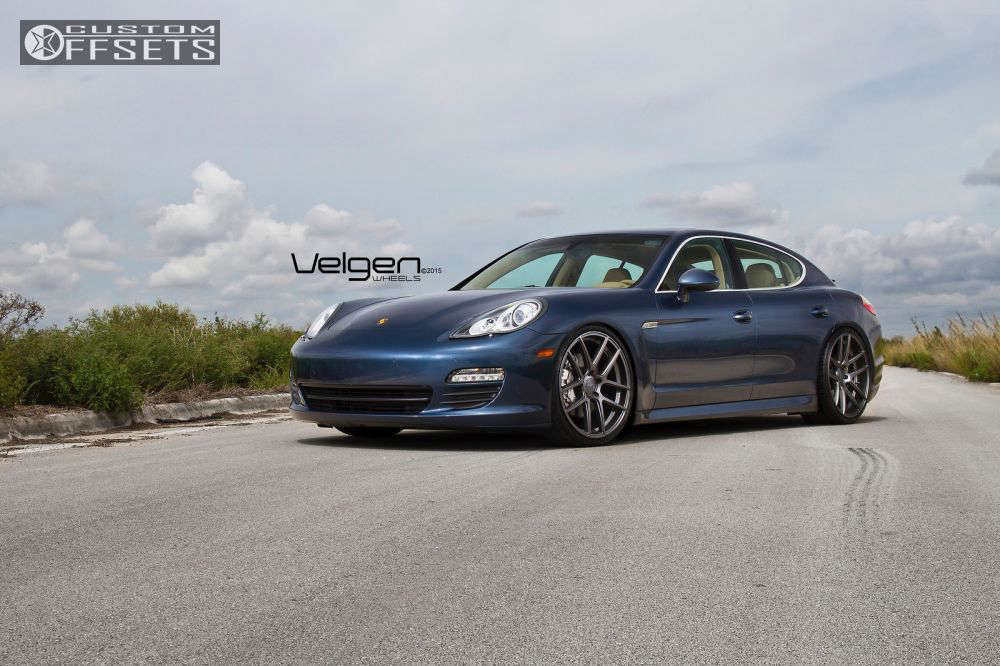 2012 Porsche Panamera with 22x9 45 Velgen Vmb5 and 265/30R22 Pirelli P ...