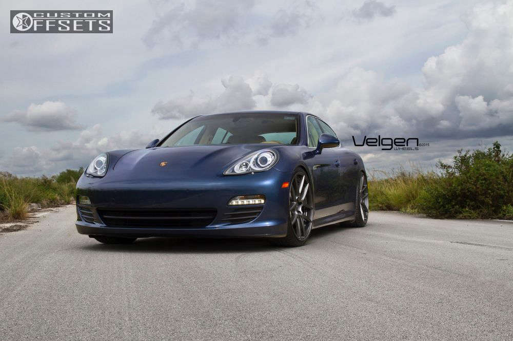 2012 Porsche Panamera with 22x9 45 Velgen Vmb5 and 265/30R22 Pirelli P ...