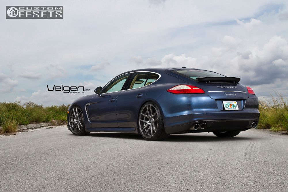 2012 Porsche Panamera with 22x9 45 Velgen Vmb5 and 265/30R22 Pirelli P ...