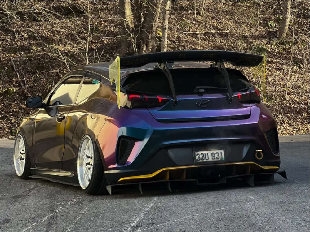 2019 Hyundai Veloster with 18x9.5 22 ESR Cs15 and 215/35R18 Federal ...