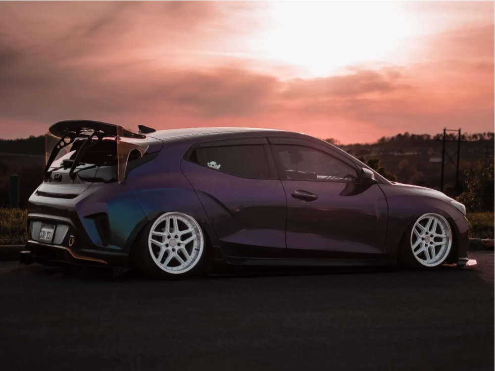 2019 Hyundai Veloster with 18x9.5 22 ESR Cs15 and 215/35R18 Federal ...