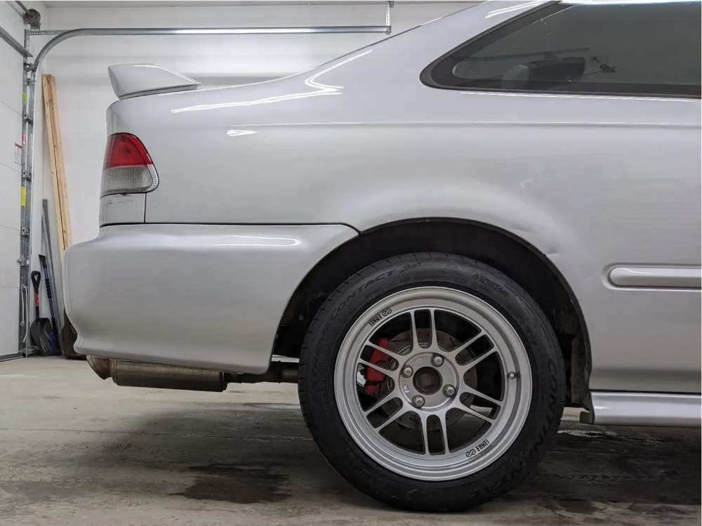 1999 Honda Civic with 15x8 28 Enkei Rpf1 and 205/50R15 Continental ...