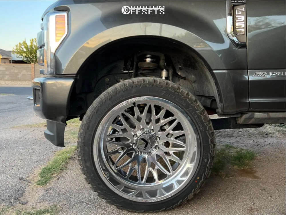 2019 Ford F-350 Super Duty with 24x14 -76 KG1 Forged Trident and 35/13 ...