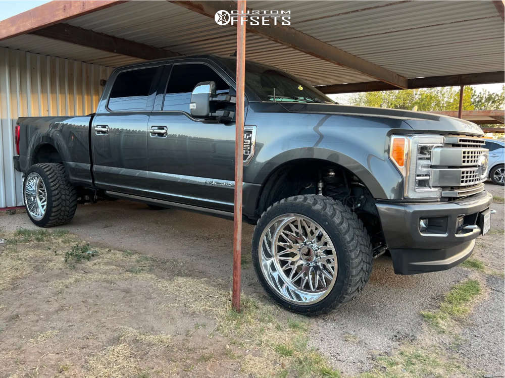 2019 Ford F-350 Super Duty with 24x14 -76 KG1 Forged Trident and 35/13 ...