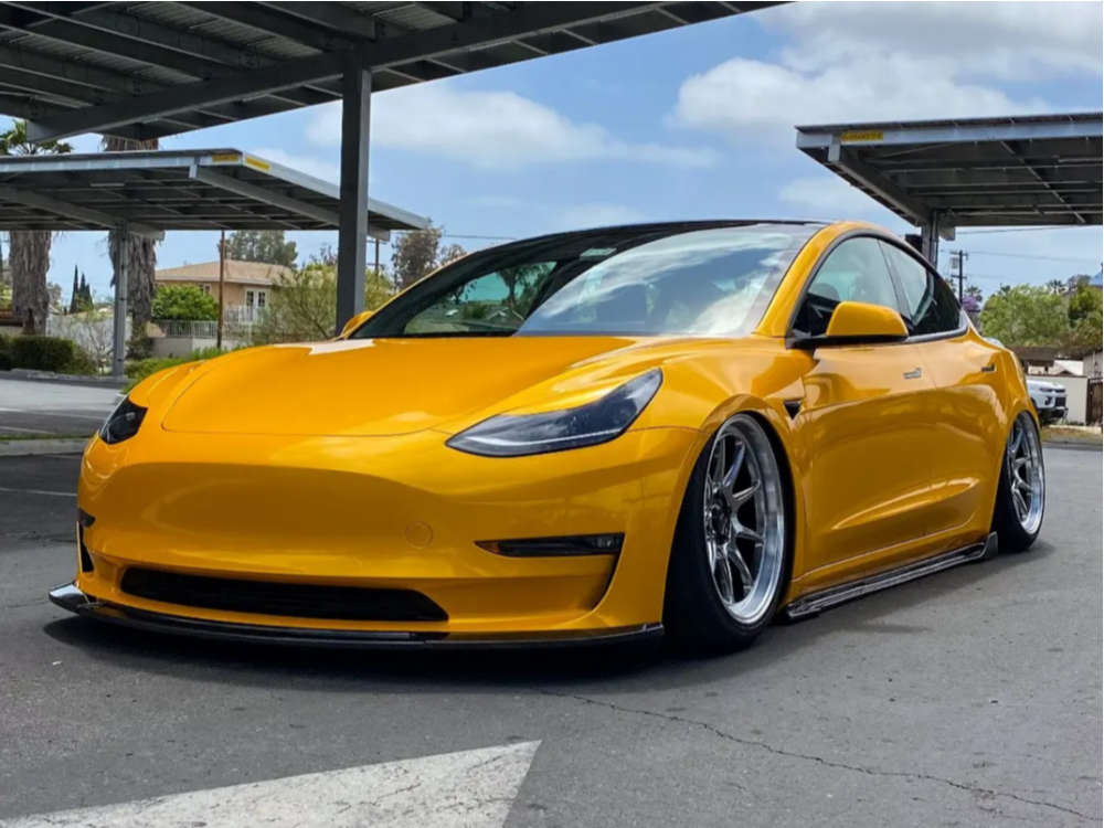 2021 Tesla 3 with 19x10 25 Konig Countergram and 255/35R19 Yokohama ...