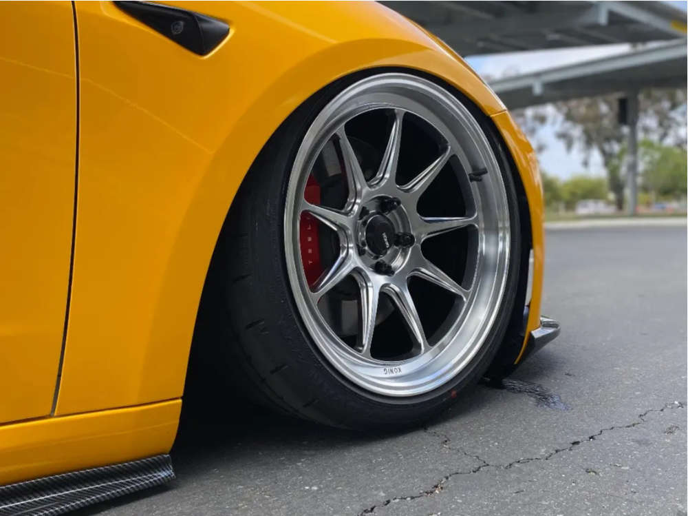 2021 Tesla 3 with 19x10 25 Konig Countergram and 255/35R19 Yokohama ...