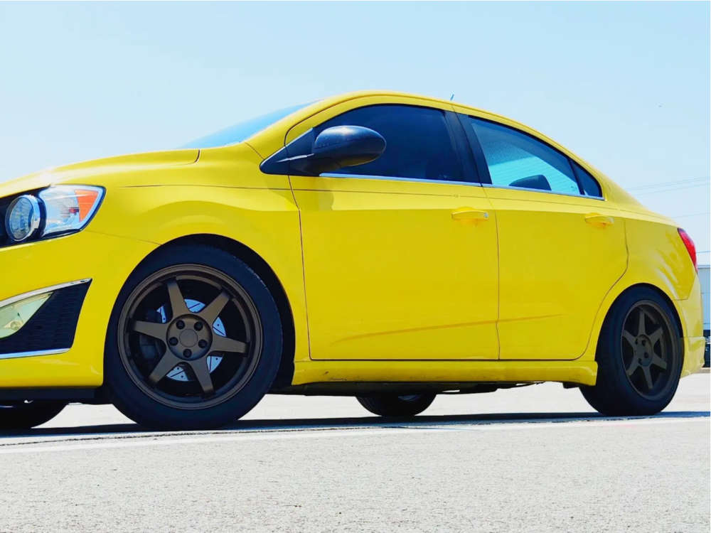 2016 Chevrolet Sonic with 17x8.5 30 ESR Sr07 and 225/45R17 Hankook ...