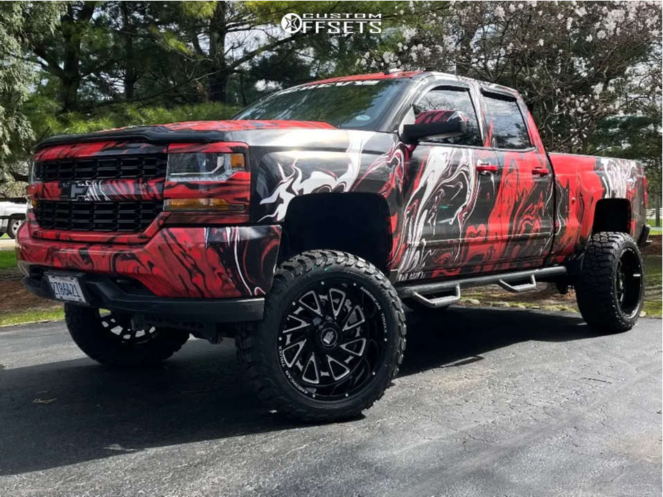 2018 Chevrolet Silverado 1500 with 22x12 -44 American Truxx Blade and ...