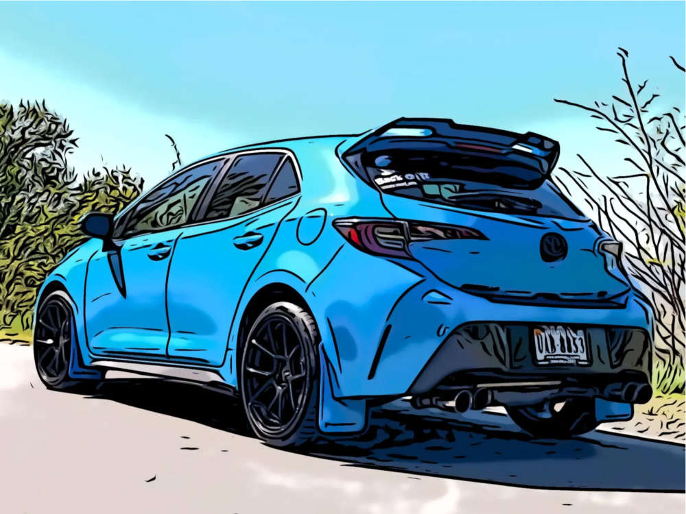 2022 Toyota Corolla with 18x9.5 45 Enkei Tsv and 255/35R18 Continental Extremecontact Dws06 Plus ...