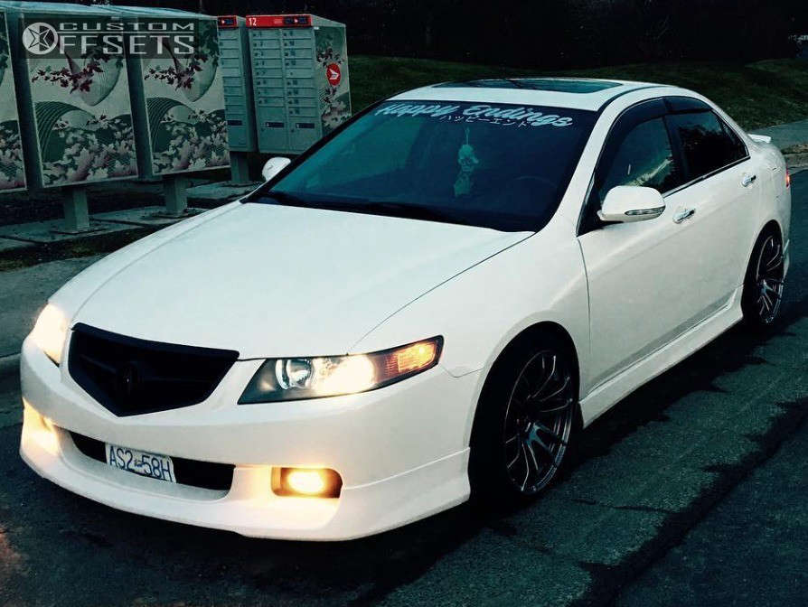 2004 Acura TSX with 18x9.5 38 AVID1 AV20 and 215/40R18 Westlake and Coilovers | Custom Offsets