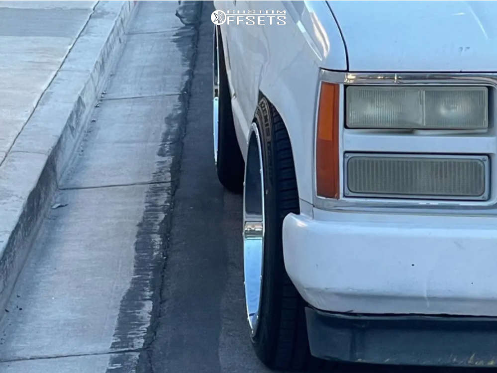 1991 GMC C1500 with 20x10 -25 Vision Rocker and 245/40R20 Falken Azenis ...