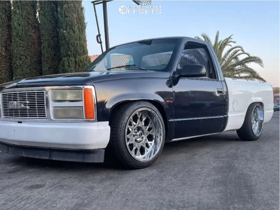 1991 GMC C1500 with 20x10 -25 Vision Rocker and 245/40R20 Falken Azenis ...