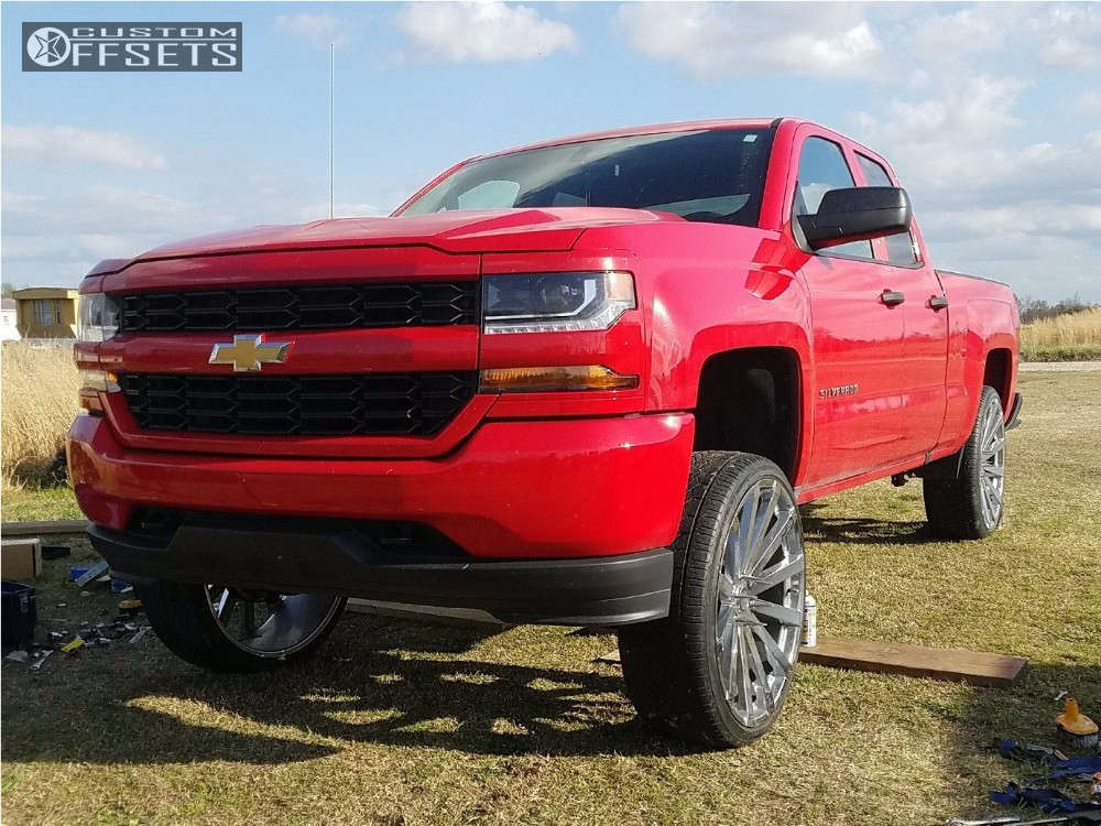 2016 Chevrolet Silverado 1500 with 26x10 15 Velocity Vw12 and 295/30R26 Delinte D7 Thunder and ...
