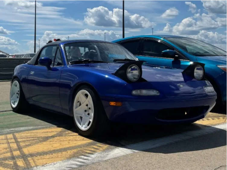 1995 Mazda Miata with 16x8 25 3SDM 0.05 and 205/45R16 Firestone ...