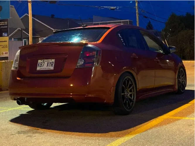 2010 Nissan Sentra with 18x8.5 35 JNC Jnc006 and 215/40R18 Firestone ...