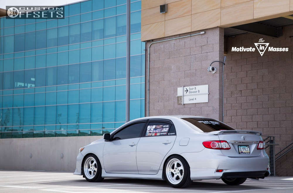2013 Toyota Corolla with 17x8.5 30 ESR Sr02 and 225/45R17 Hankook ...