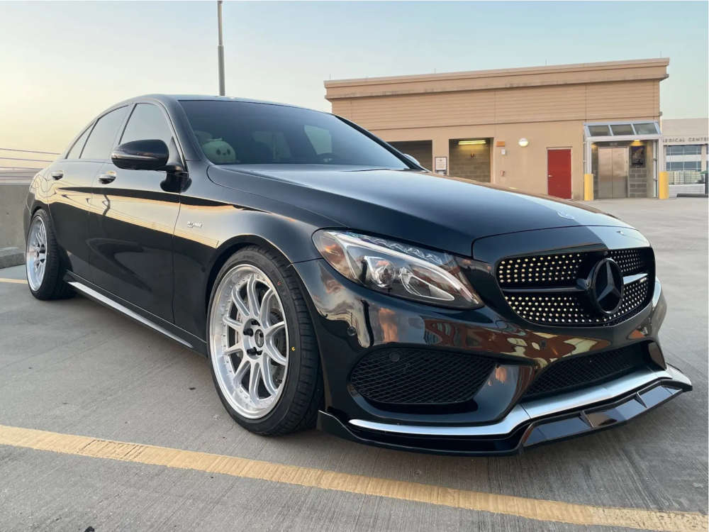 2017 Mercedes-Benz C43 AMG with 19x8.5 32 ESR Cs12 and 225/40R19 Delinte D7 Thunder and Lowering ...