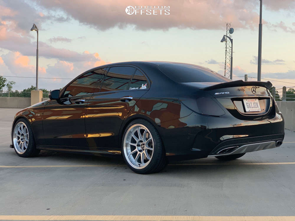 2017 Mercedes-Benz C43 AMG with 19x8.5 32 ESR Cs12 and 225/40R19 Delinte D7 Thunder and Lowering ...