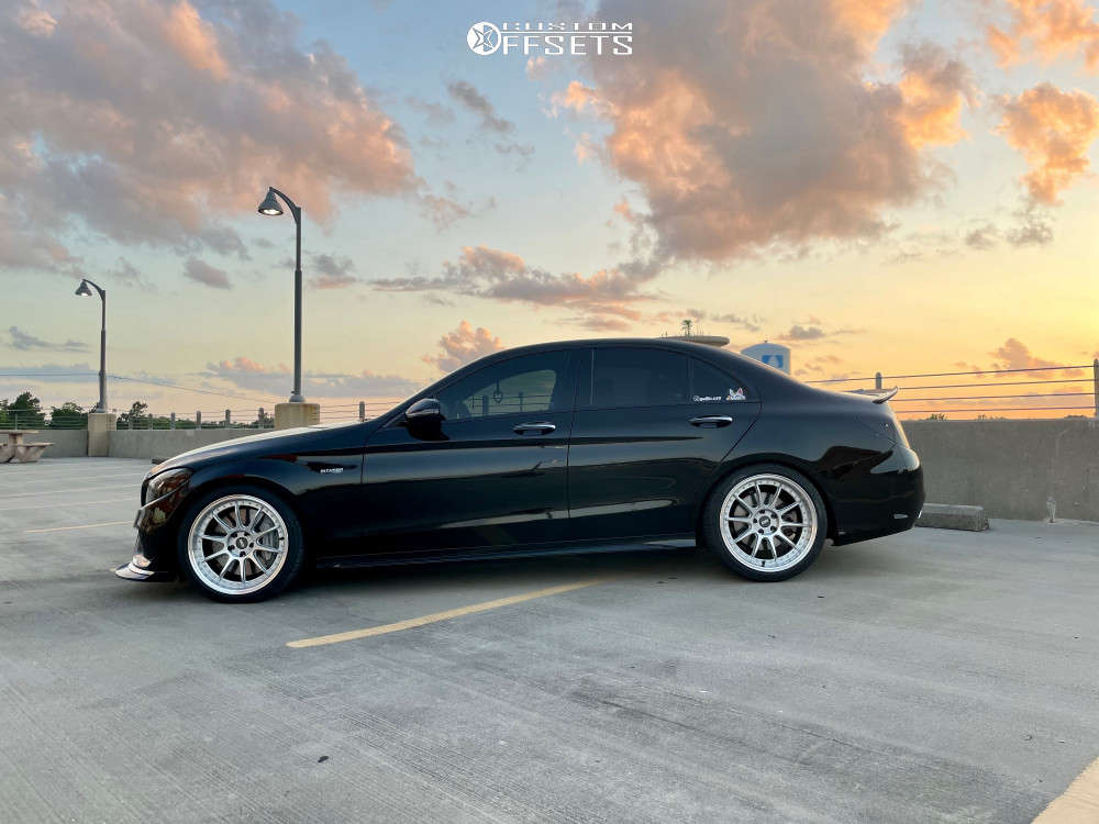 2017 Mercedes-Benz C43 AMG with 19x8.5 32 ESR Cs12 and 225/40R19 Delinte D7 Thunder and Lowering ...