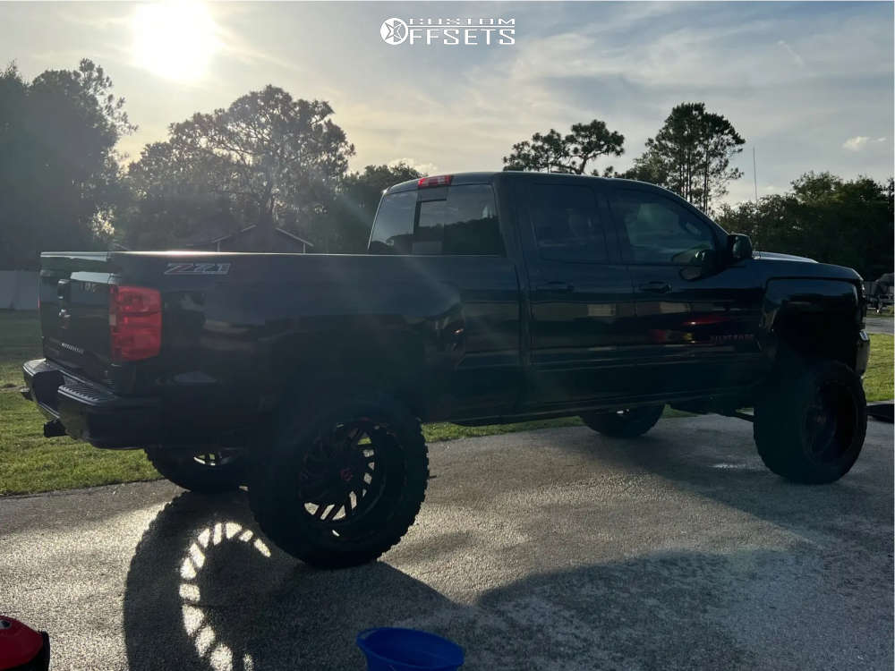 2016 Chevrolet Silverado 1500 with 22x12 -44 TIS 544BMR and 36/13.5R22 Versatyre Mxt and ...