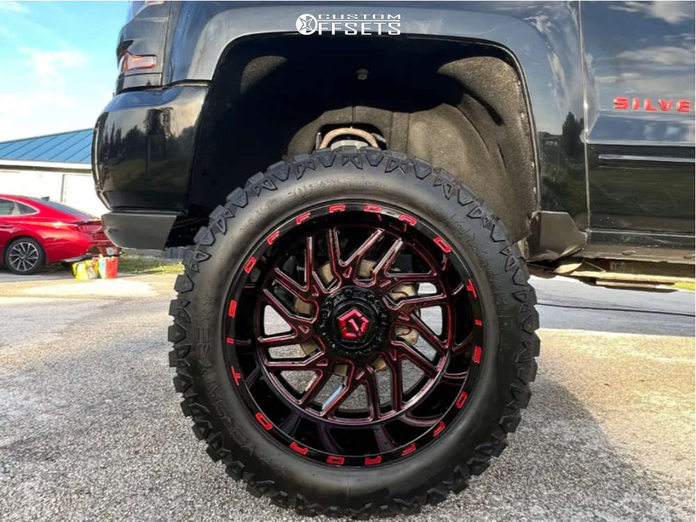 2016 Chevrolet Silverado 1500 with 22x12 -44 TIS 544BMR and 36/13.5R22 Versatyre Mxt and ...