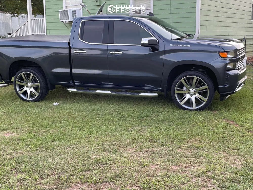 2021 Chevrolet Silverado 1500 with 24x10 30 Replica Tech Rt7 and 295 ...