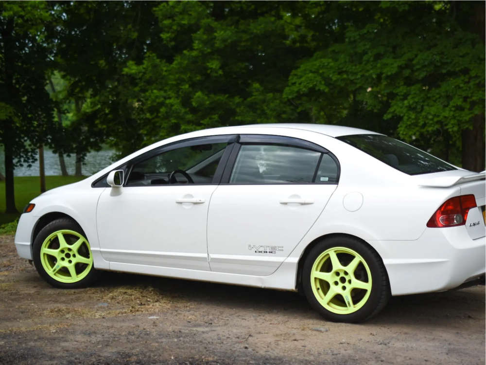 2008 Honda Civic with 17x8 35 Enkei Evo 8 and 225/45R17 Falken Azenis ...