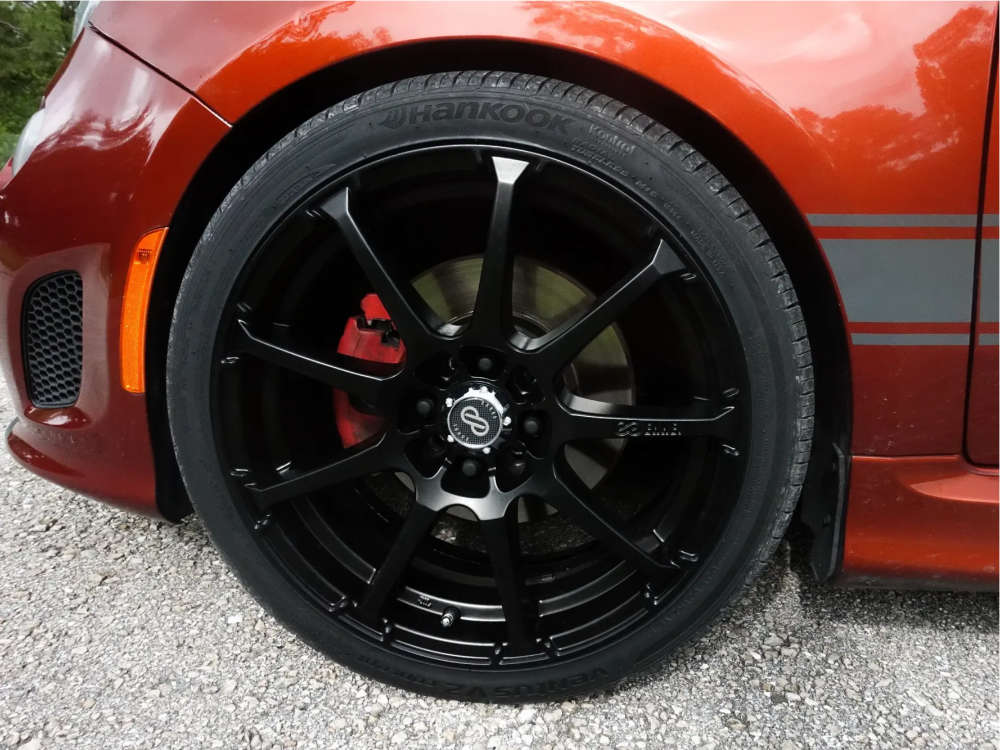 2013 Fiat 500 with 17x7 40 Enkei Edr9 and 205/45R17 Hankook Ventus V2 ...