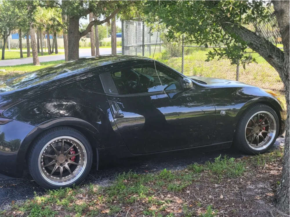 2014 Nissan 370Z with 18x9.5 15 Aodhan Ds07 and 255/40R18 Delinte D7 ...