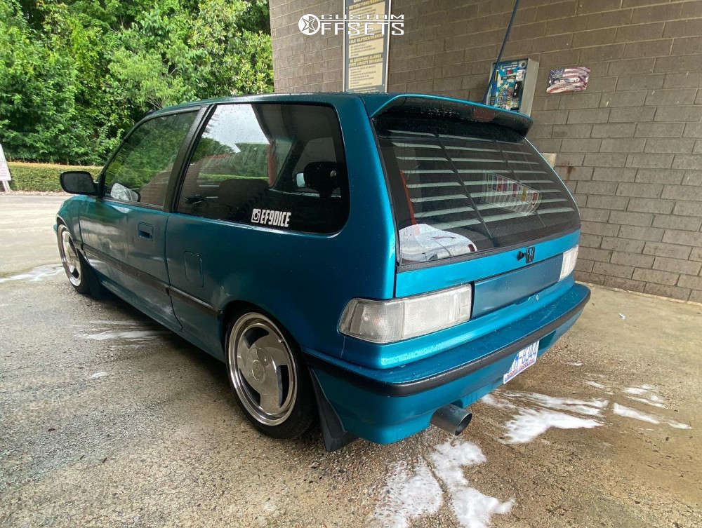 1991 Honda Civic with 16x7 48 American Racing AR-592 and 195/45R16 ...