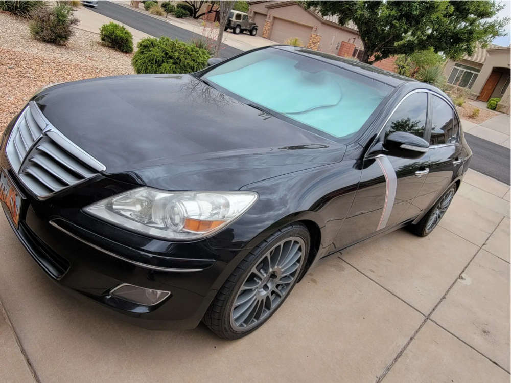 2011 Hyundai Genesis with 20x8.5 35 Vision Monaco and 255/35R20 Nitto ...