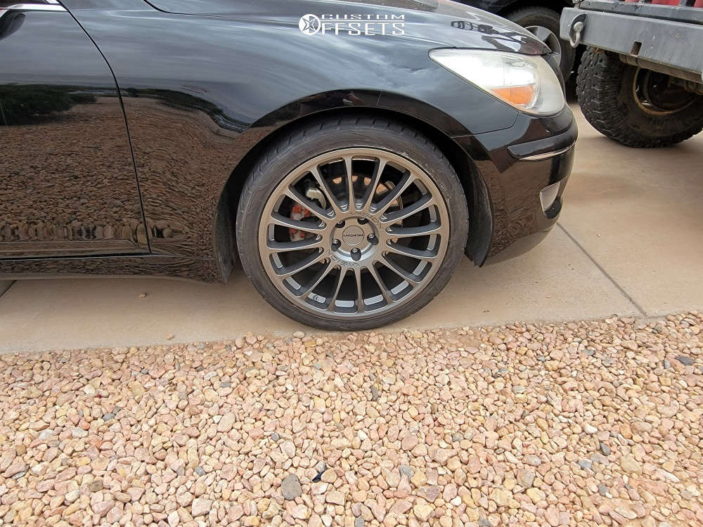2011 Hyundai Genesis with 20x8.5 35 Vision Monaco and 255/35R20 Nitto ...