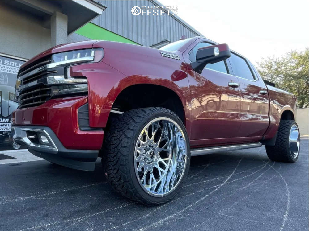 2019 Chevrolet Silverado 1500 with 24x12 -51 Vision Rocker and 33/13 ...