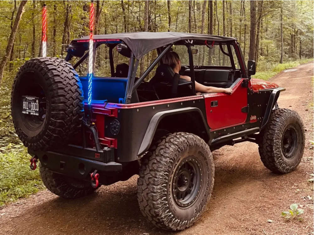 1997 Jeep TJ with 17x8.5 0 Vision Manx and 37/12.5R17 Milestar ...