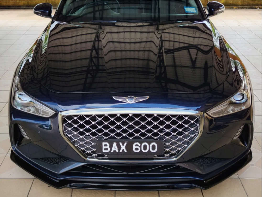 2021 Genesis G70 with 19x8.5 38 SSR Gtx04 and 235/40R19 Kumho Ecsta Ps71 and Lowering Springs ...