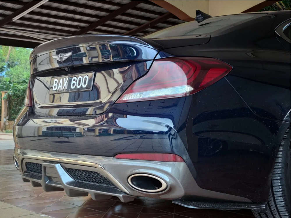 2021 Genesis G70 with 19x8.5 38 SSR Gtx04 and 235/40R19 Kumho Ecsta Ps71 and Lowering Springs ...