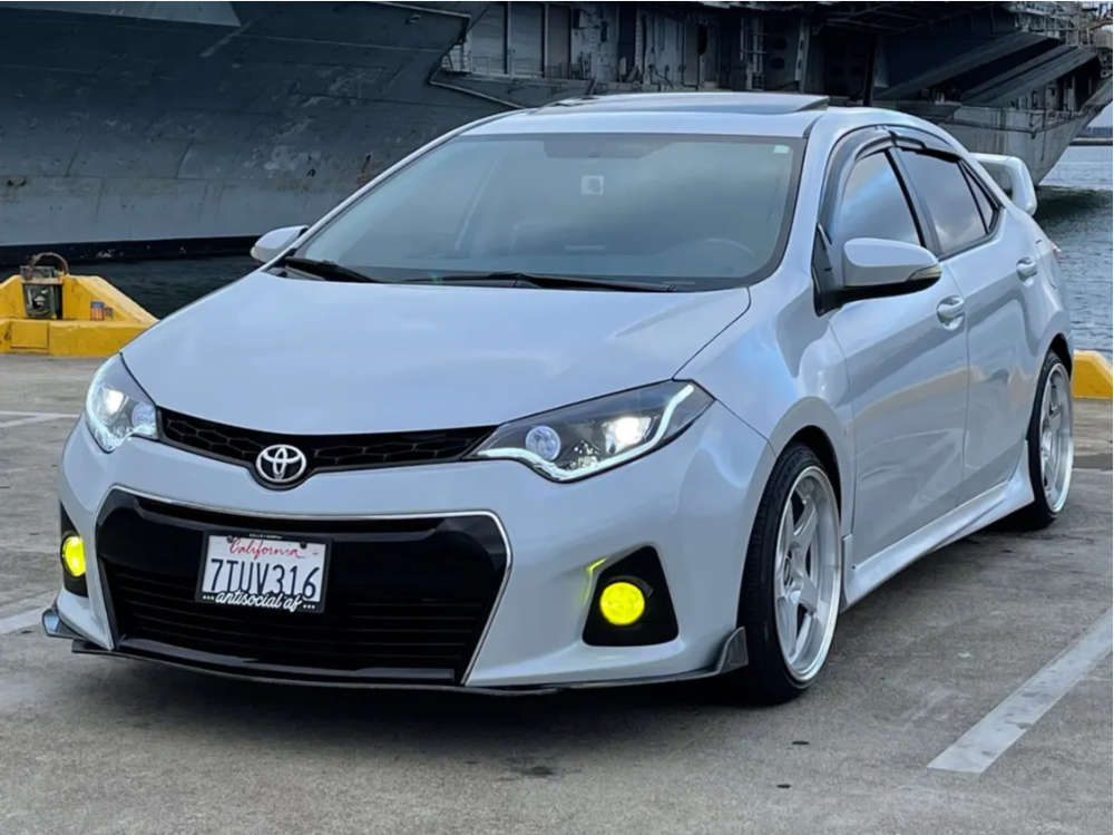 2015 Toyota Corolla with 18x9.5 35 ESR Ap5 and 215/40R18 Falken Ziex ...