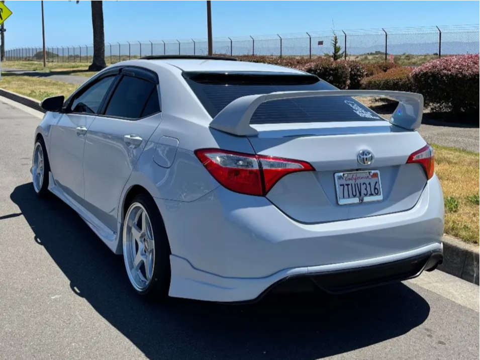 2015 Toyota Corolla with 18x9.5 35 ESR Ap5 and 215/40R18 Falken Ziex ...