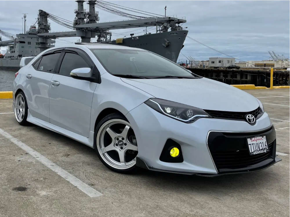 2015 Toyota Corolla with 18x9.5 35 ESR Ap5 and 215/40R18 Falken Ziex ...